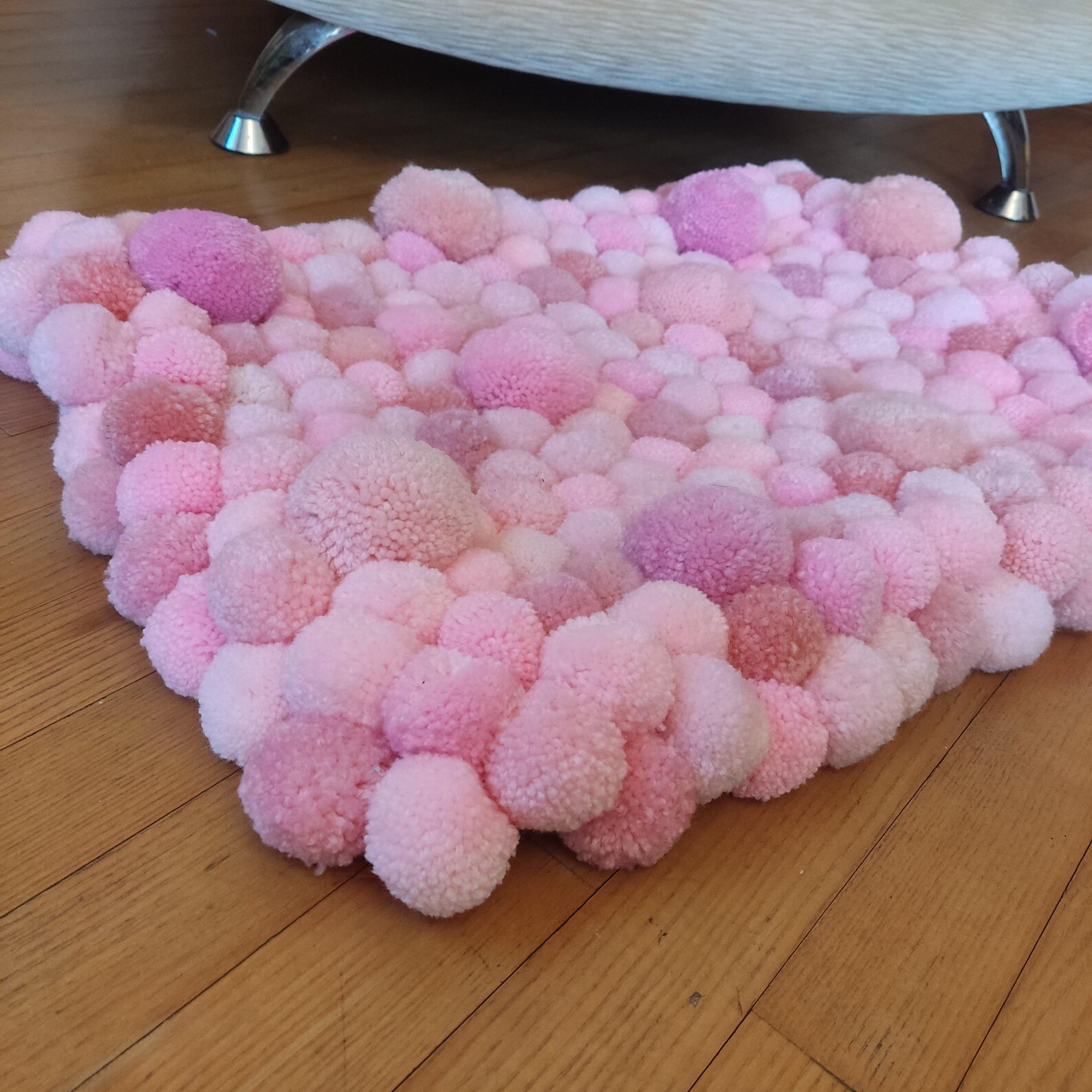 Large Handmade Pompom Rugs on Canvas Colorful Pom Poms Mat Cute Room ...
