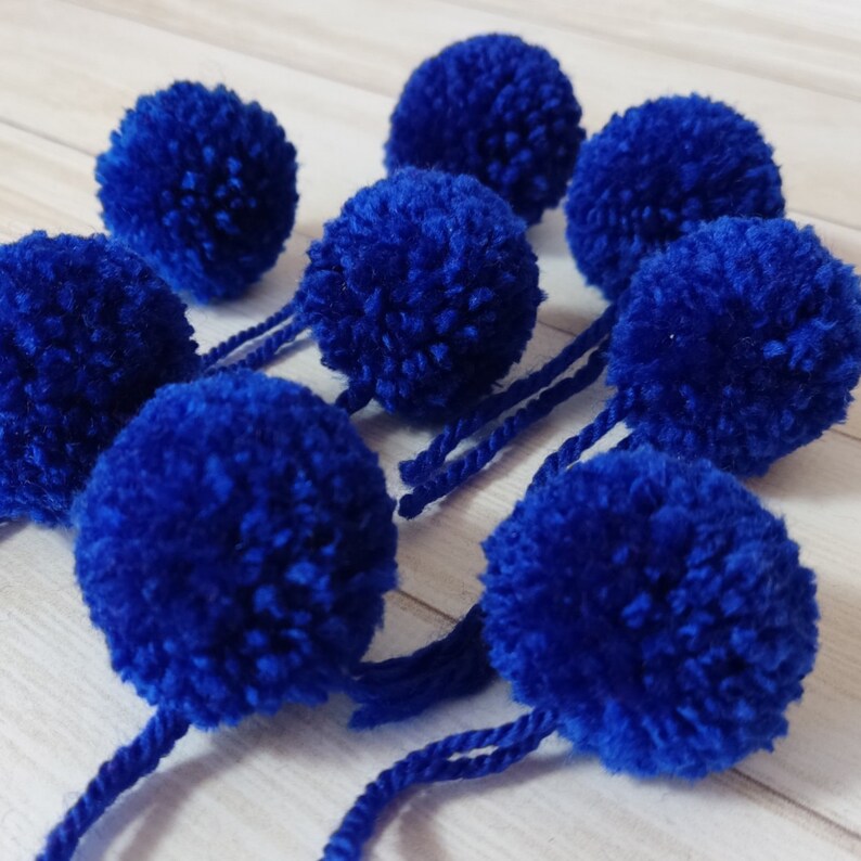 10 Pcs Diy Pompom Garland Royal Blue Handmade Pompom Ball for Diy Kit ...