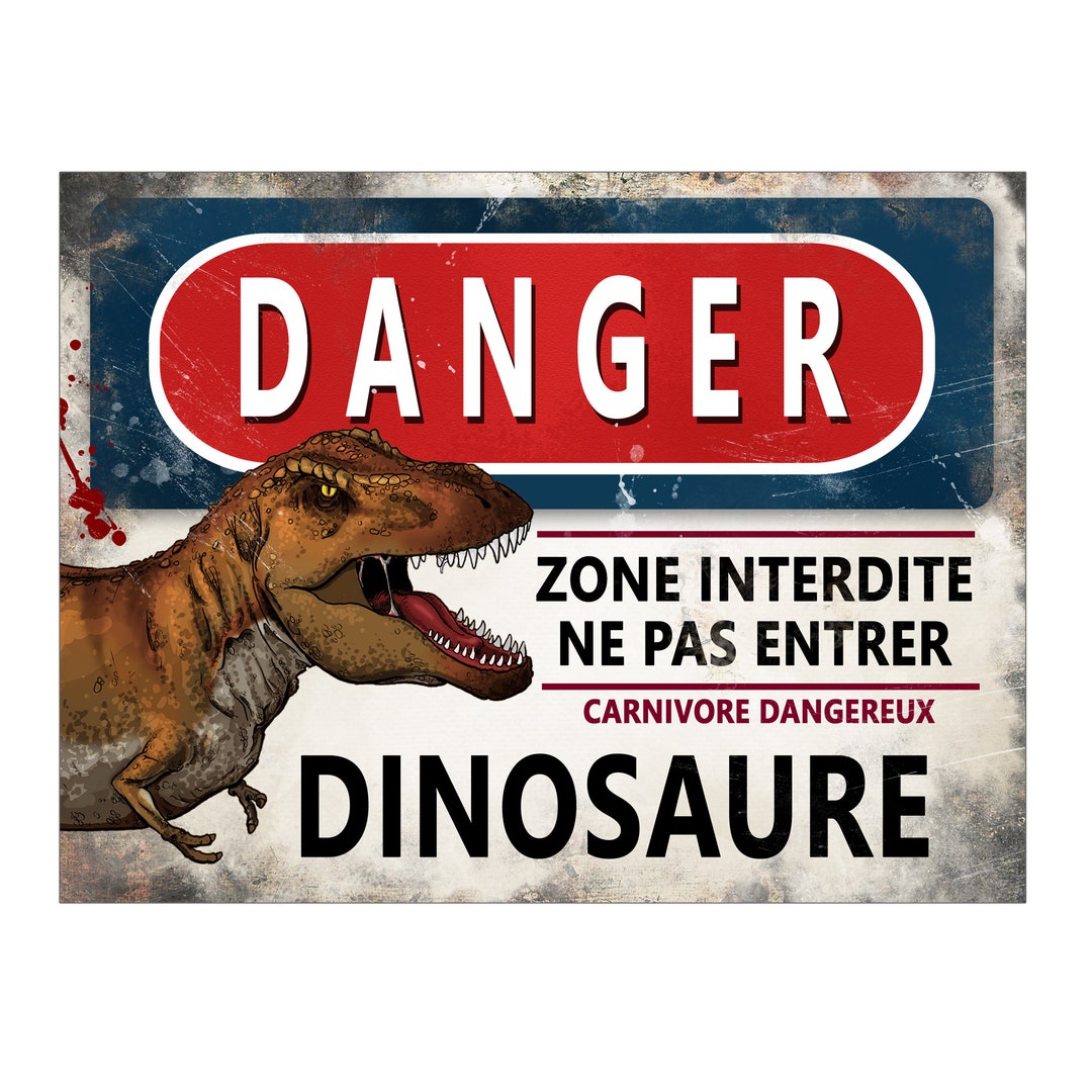 Dinosaur Plaque Danger Dinosaur Prohibited Area Warning Sign Decoration ...