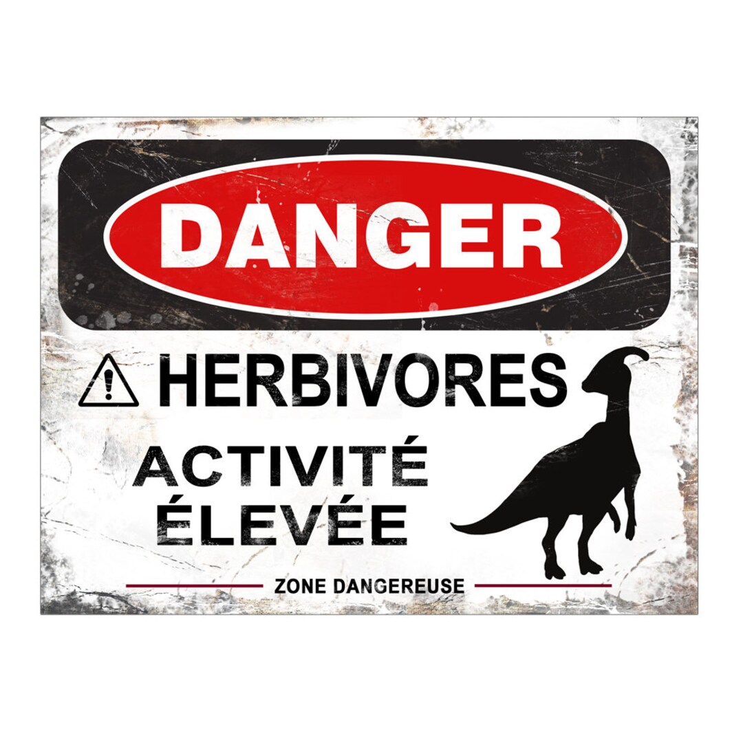 Dinosaur Danger Sign Herbivores Plate Parasaurolophus High Activity ...