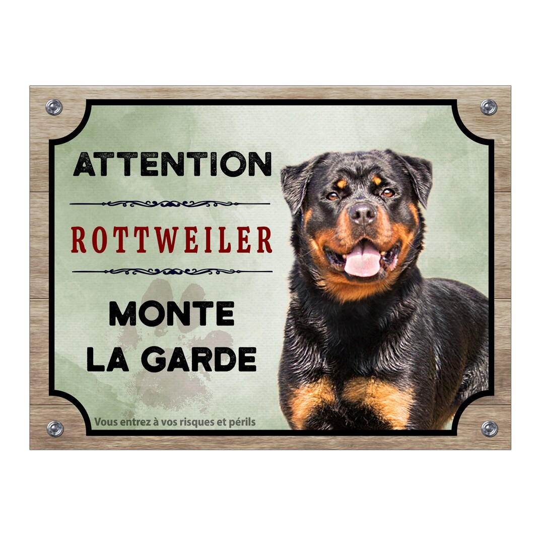 Rottweiler Dog Plaque Gate Sign Metal Street Sign Beware of the Dog ...