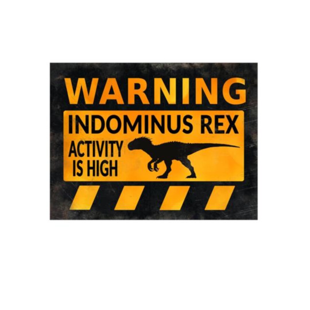 Indominus Rex Warning Plate Warning Sign Decoration Metal Aluminum ...