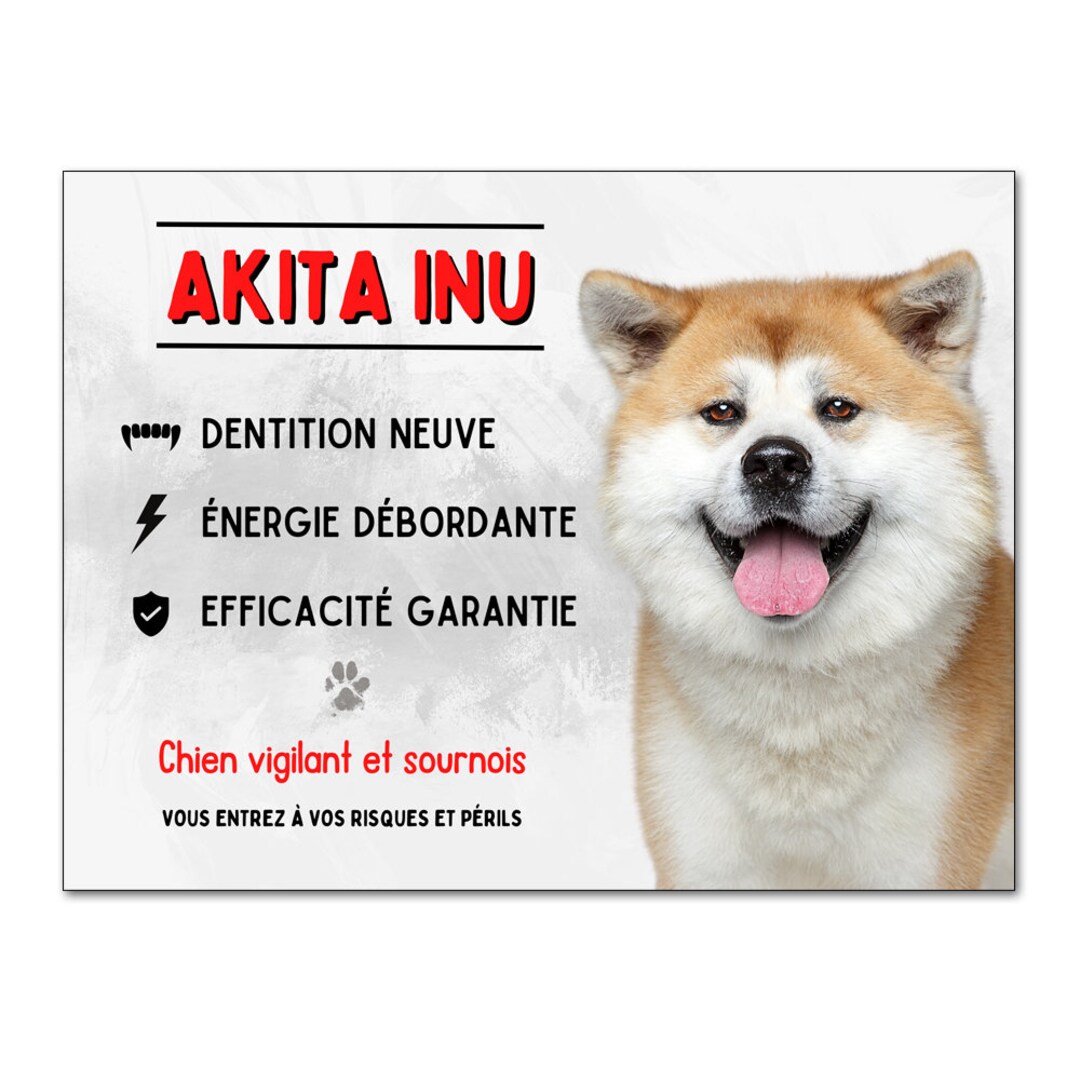 Akita Inu Humor Plaque Vigilant and Sneaky Humor Panel Beware of the ...