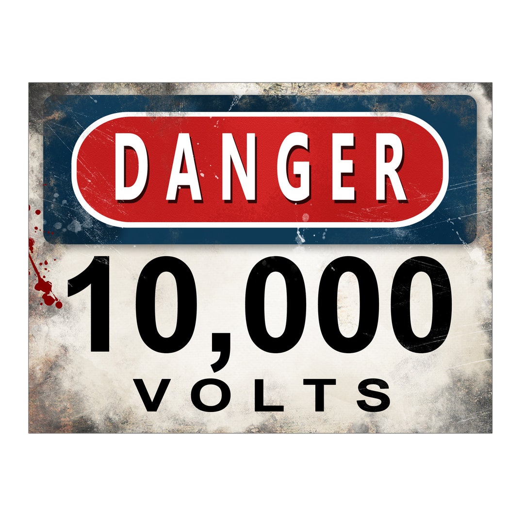 Dinosaur Plaque Danger 10,000 Volts Sign Decoration Metal Aluminum ...