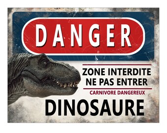 Jurassic Park Danger Sign - Etsy