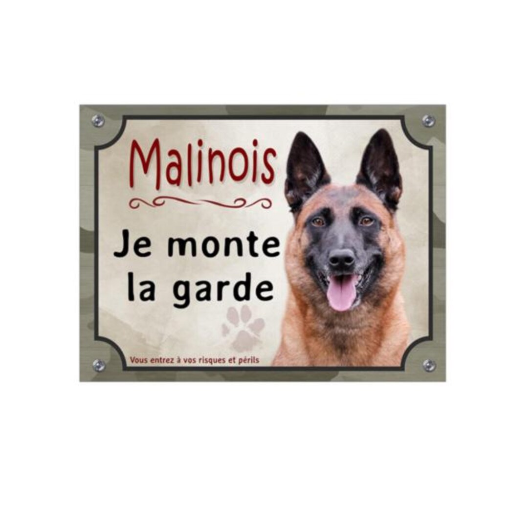 Malinois Plaque I Am on Guard Gate Sign Aluminum Sign Beware of Belgian ...
