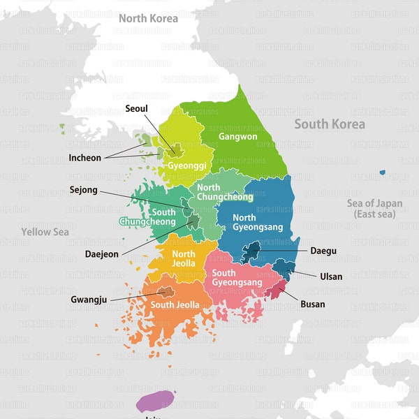 Korea Map Svg - Etsy