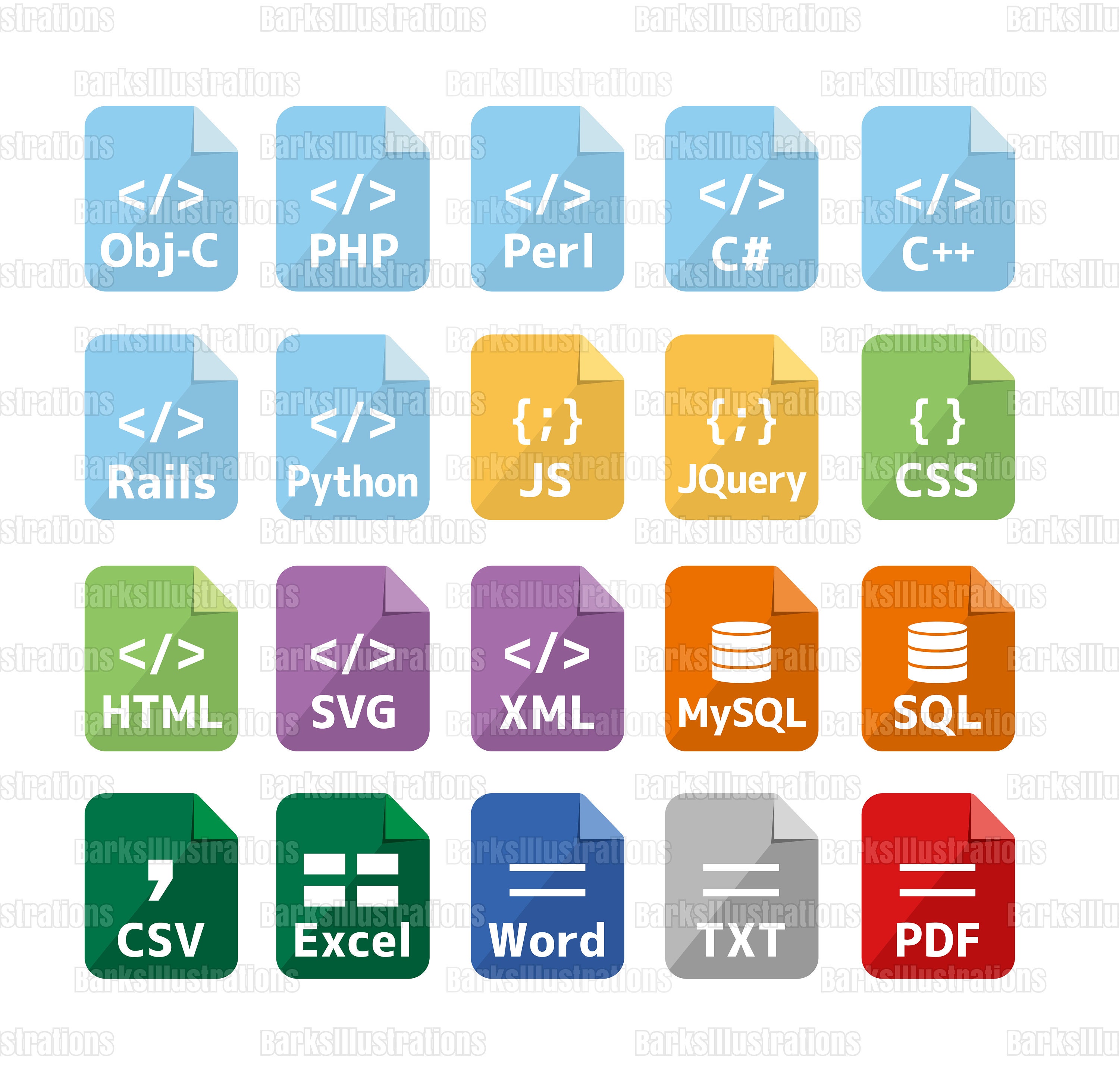 20 Major Programming Languages and File Formats Icon - Etsy 20 Major Programming Languages and File Formats Icon - Etsy