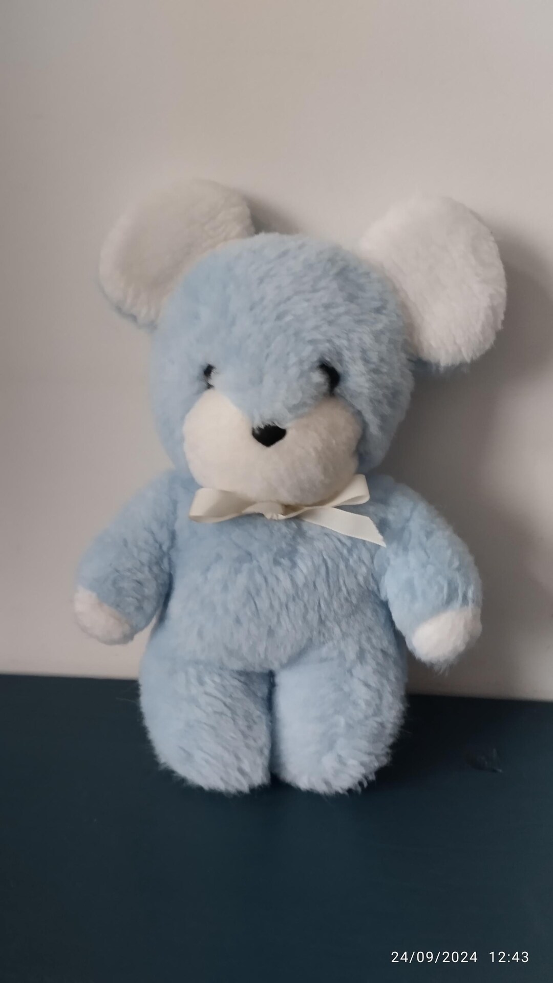 Vintage Blue and White Mouse Plush Teddy Bear - Etsy