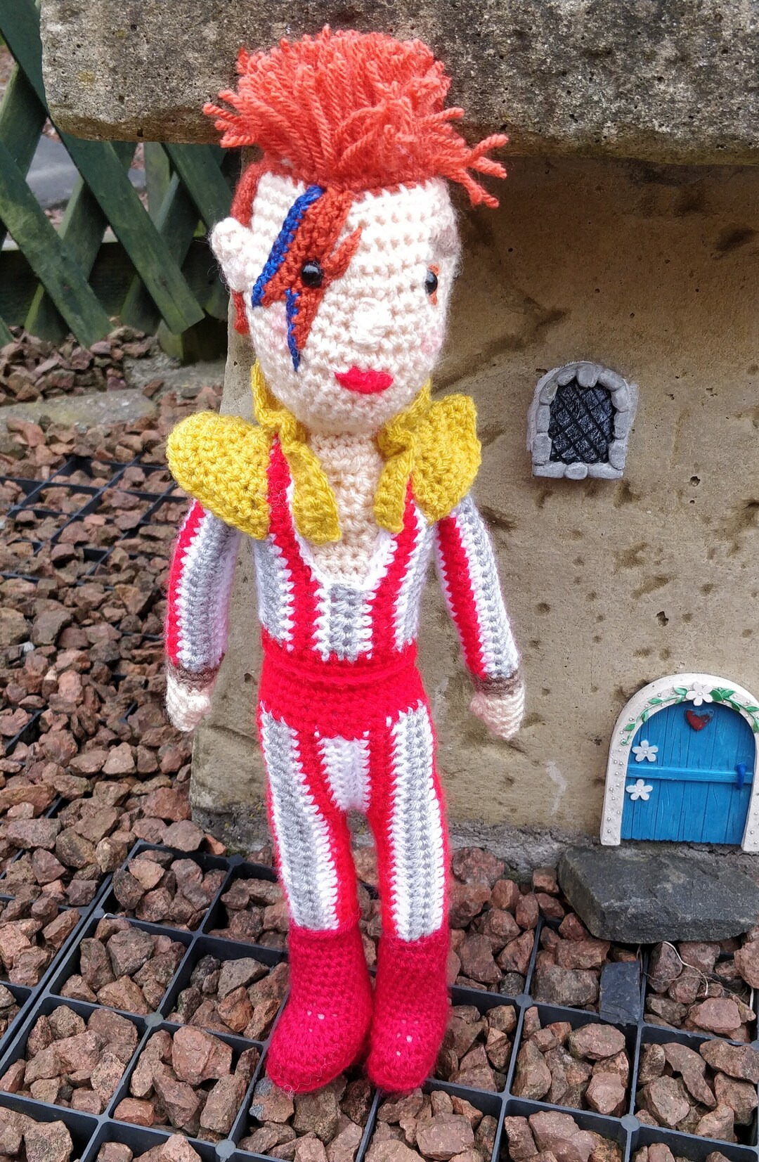 David Bowie Crochet Doll Ziggy Stardust Doll Birthday T Amigurumi Crochet Ziggy Art