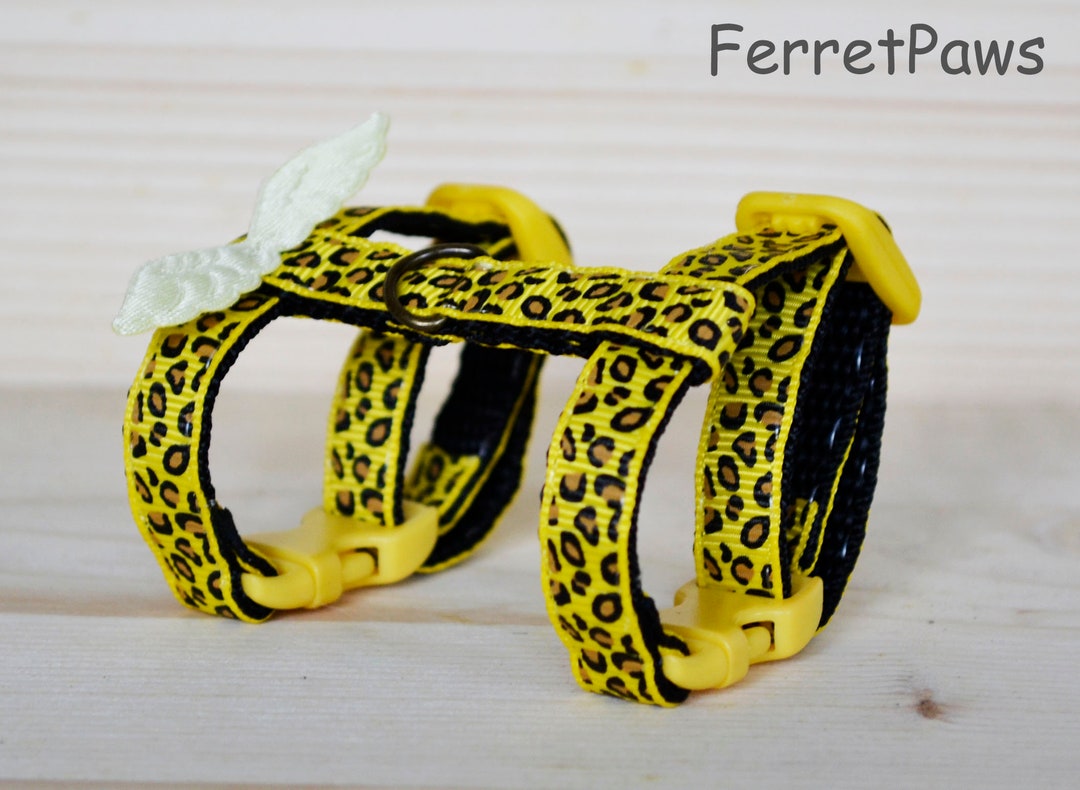 Ferret Harness Yellow With Wings Animal Print - Etsy