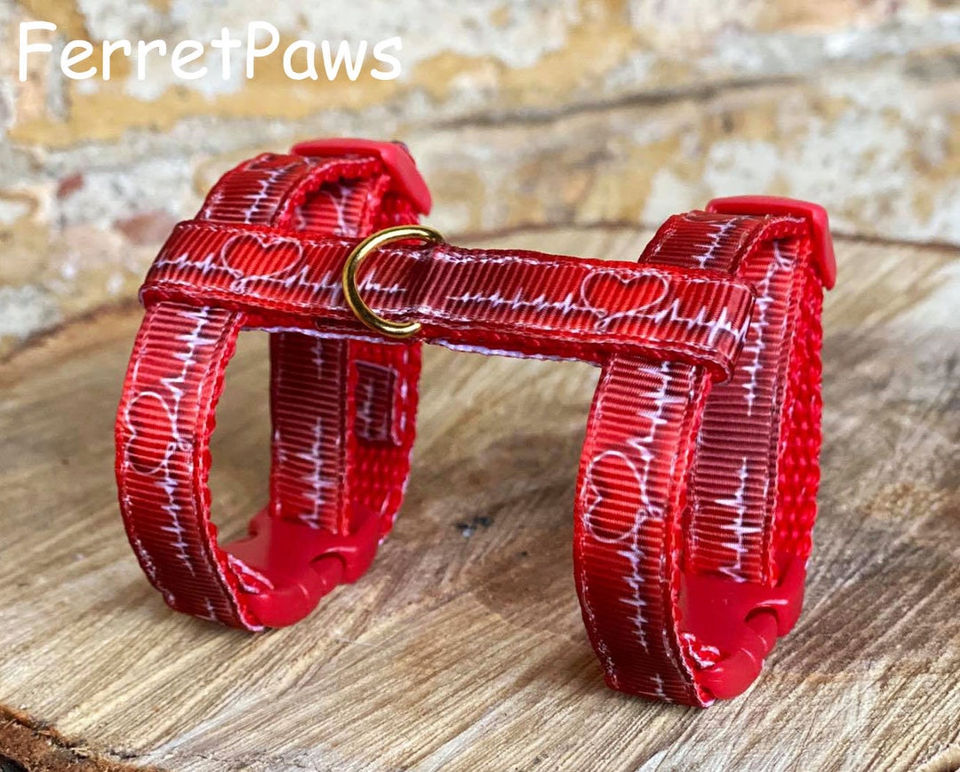 Ferret Harness Adjustable Red Heart Beat Life Love - Etsy