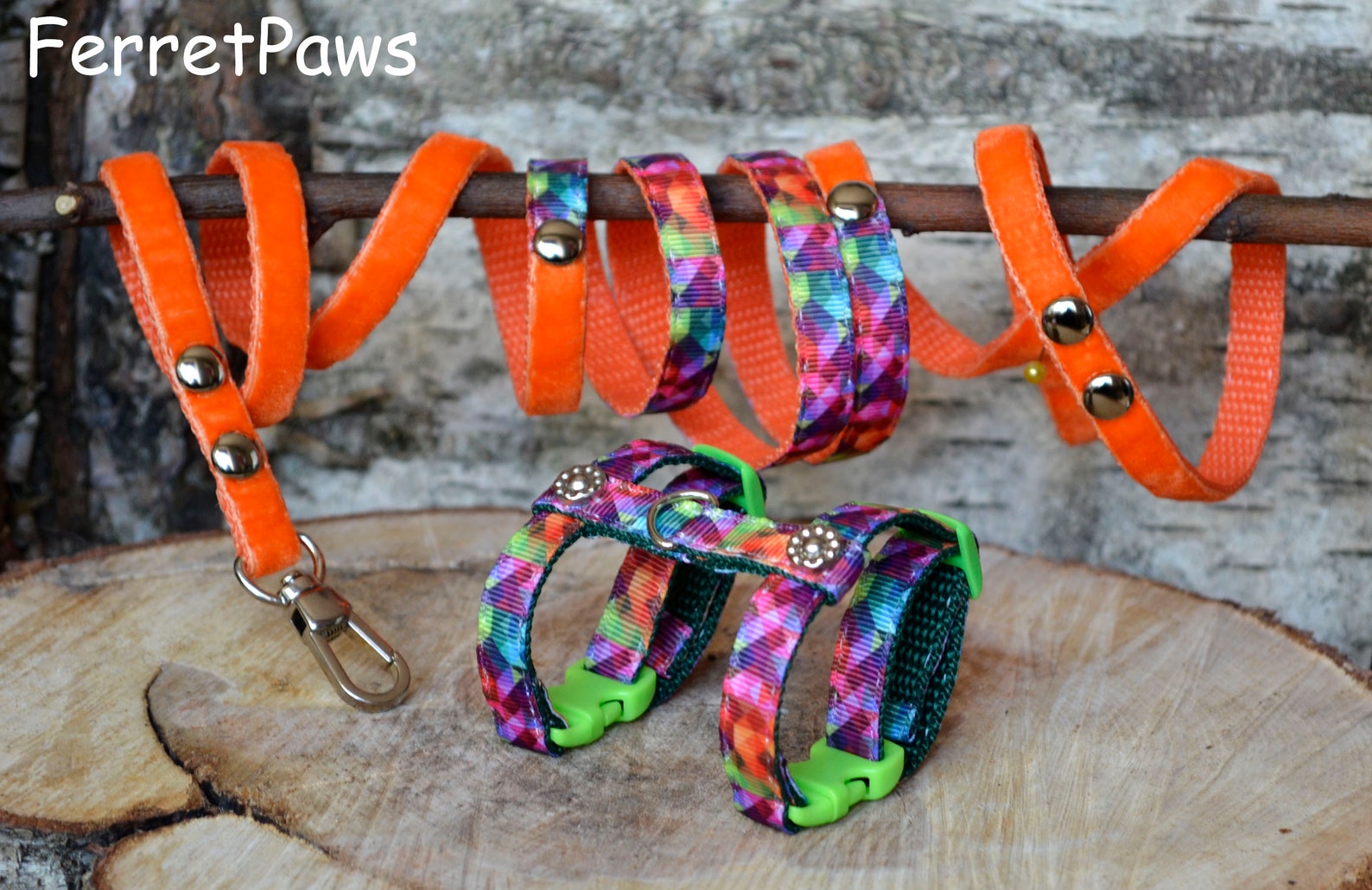 Ferret Harness Set With Leash Lead Rainbow Orange - Etsy