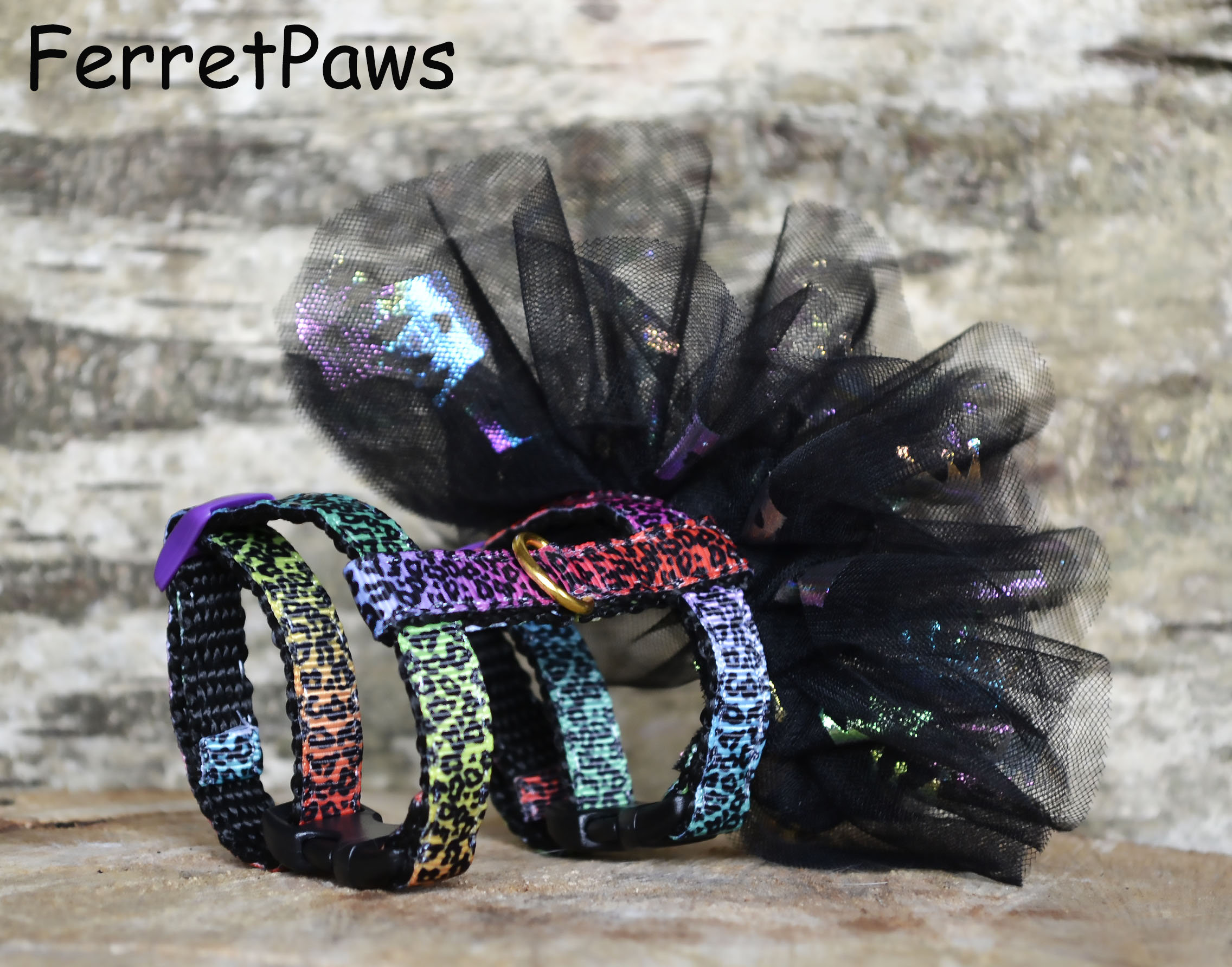 Ferret Harness With Tutu Skirt Leopard Print Rainbow Adjustable - Etsy