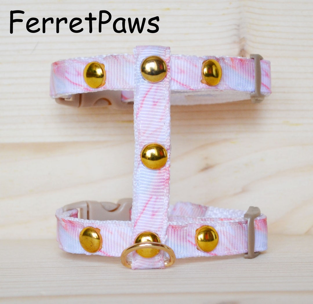 Ferret Harness Pastel Marble With Gold Studs - Etsy
