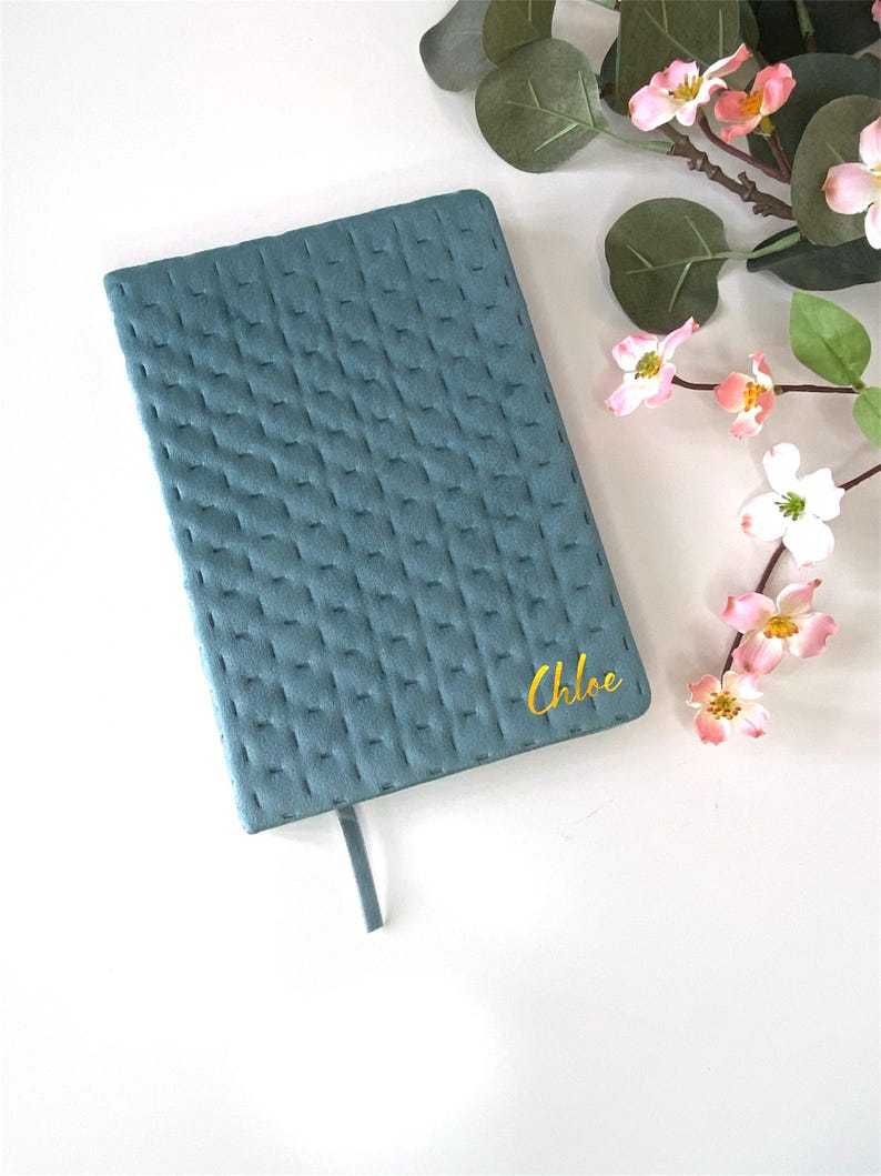 Personalised A5 Lined Velvet Journal, Custom Hardcover Notepad With Bow ...