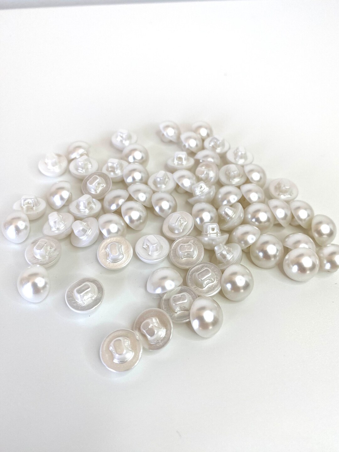11mm Half Dome White Pearl Buttons for Sewing, Blouse Buttons, Wedding ...