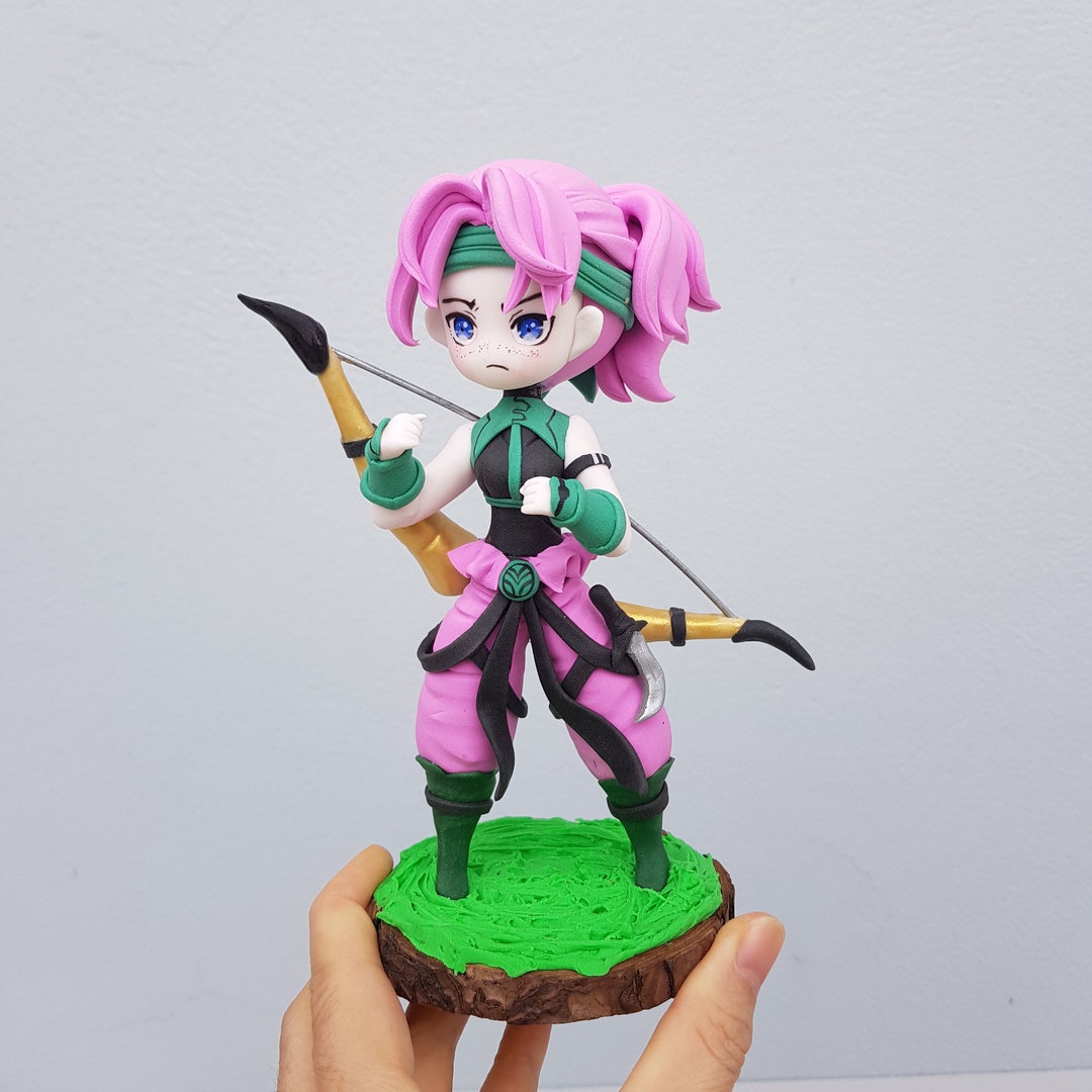 Chibi Clay Figure, Custom Anime Figurine, Unique Handmade Clay Figure ...