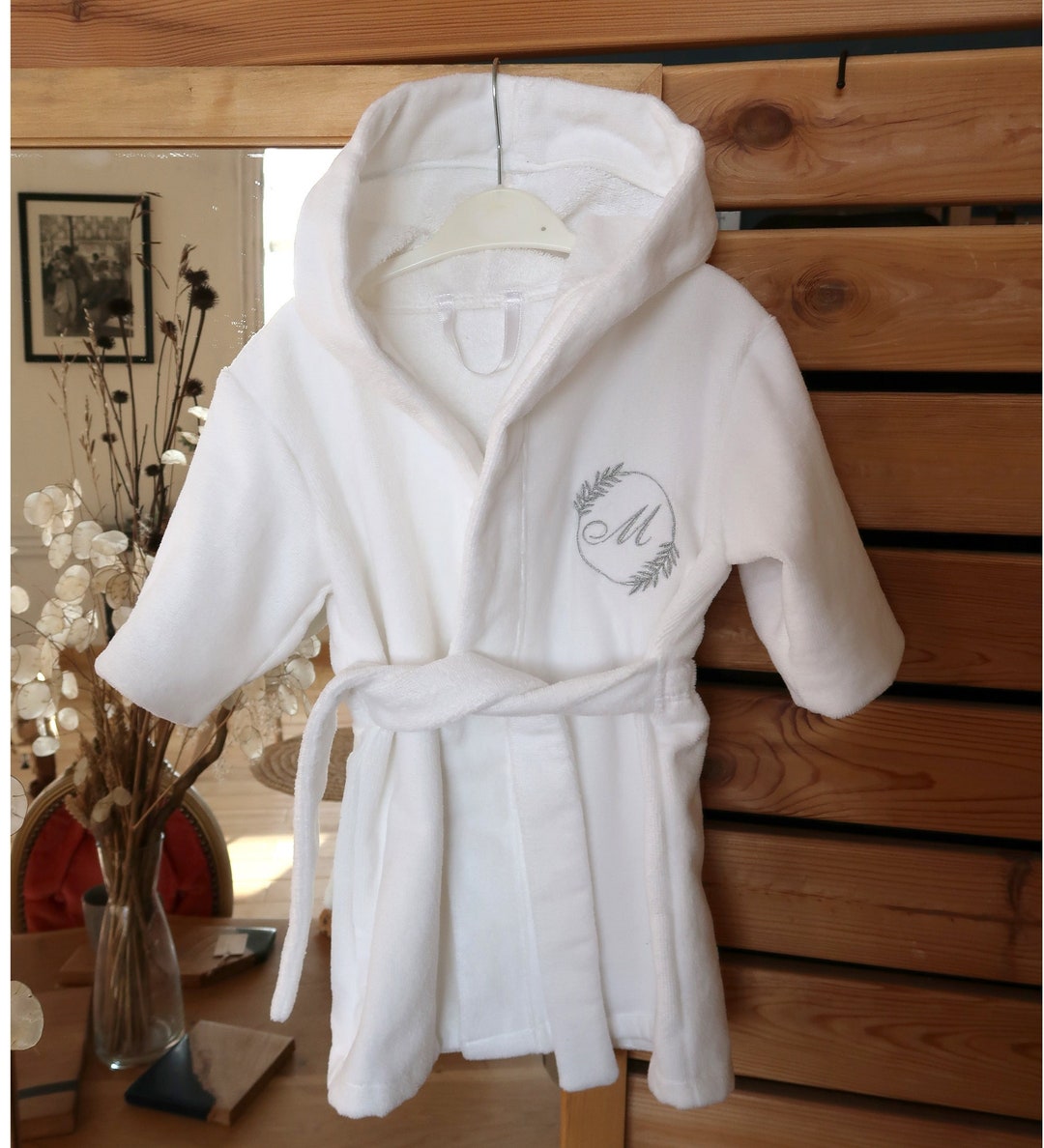Hooded Kids Bathrobe Luxurious Terry Cotton White Soft Thick Toddler ...