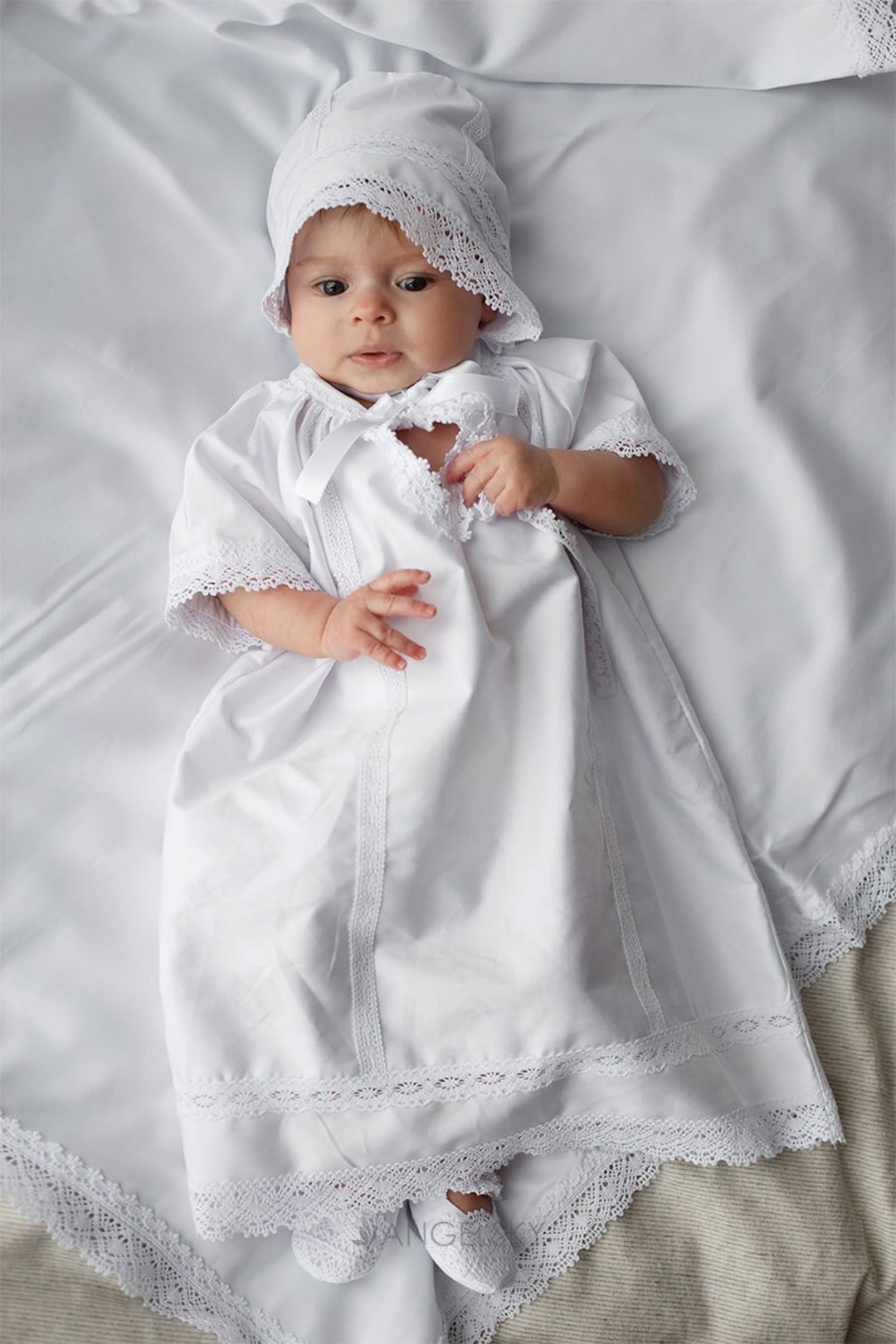 Christening Gown White Baptism Gown Baptism Outfit Baby Girl Boy ...