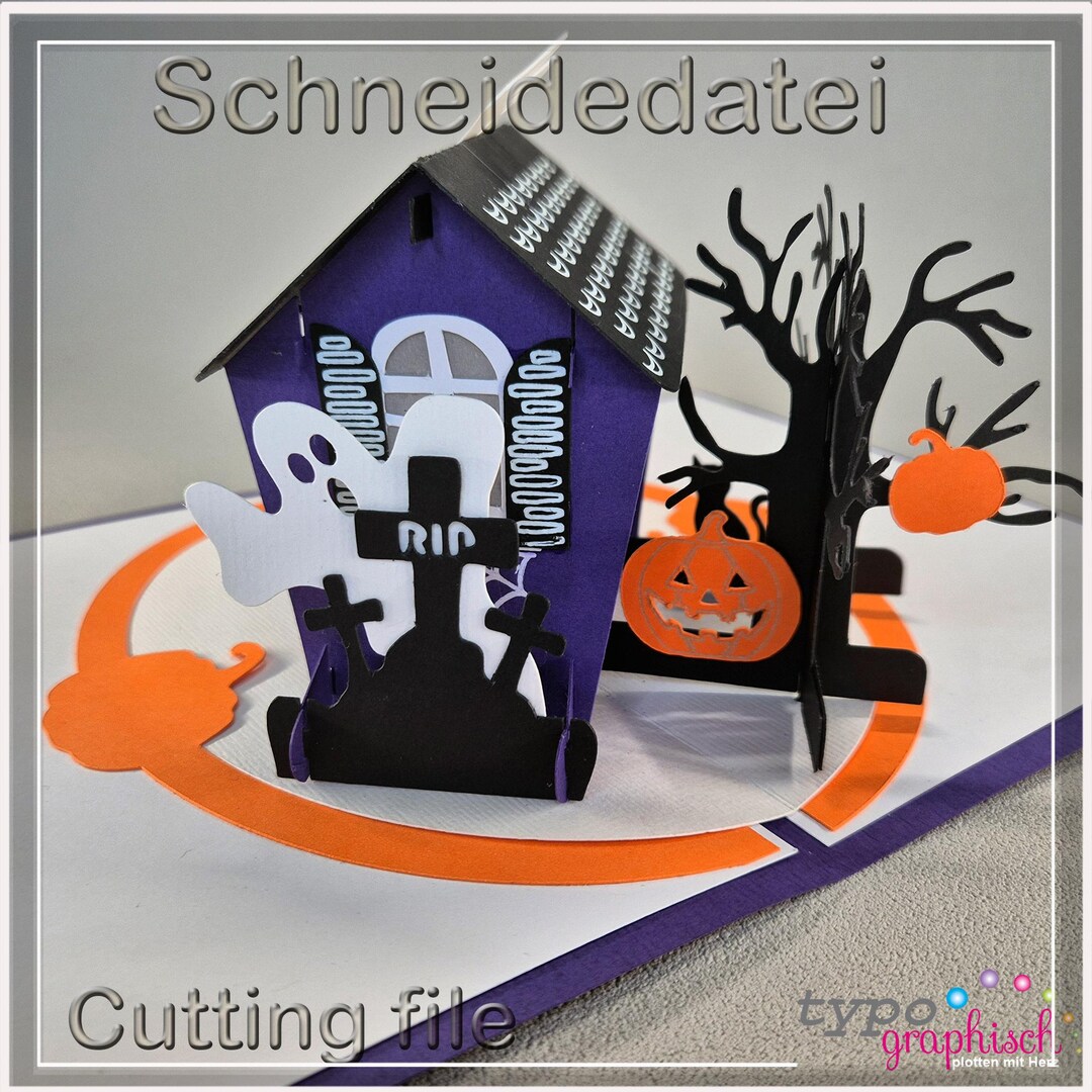 Halloween Pop-up Card SVG | DIY Cutting File for Plotters | Halloween ...