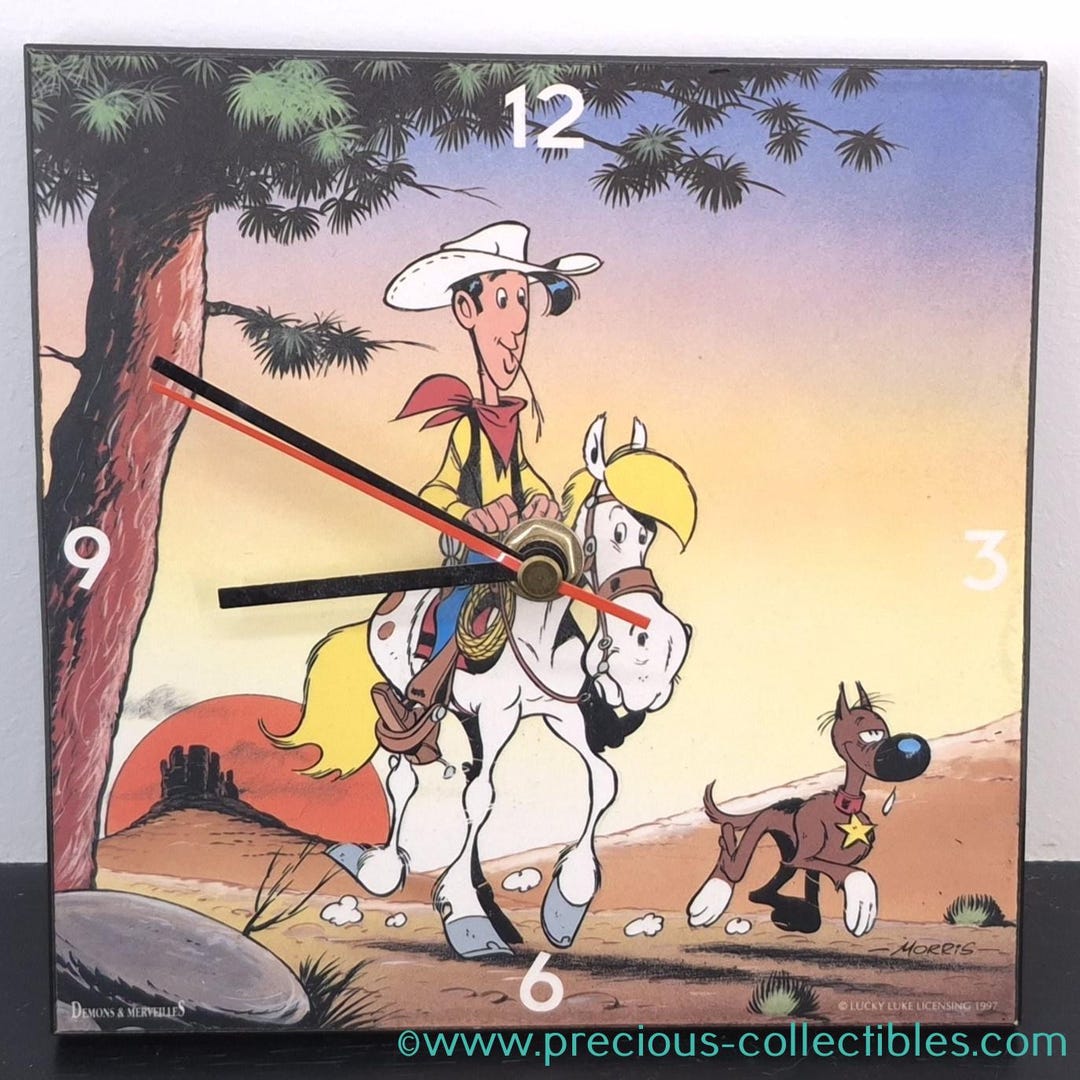 Extremely Rare! Vintage Lucky Luke Clock. A Lucky Luke Collectible ...