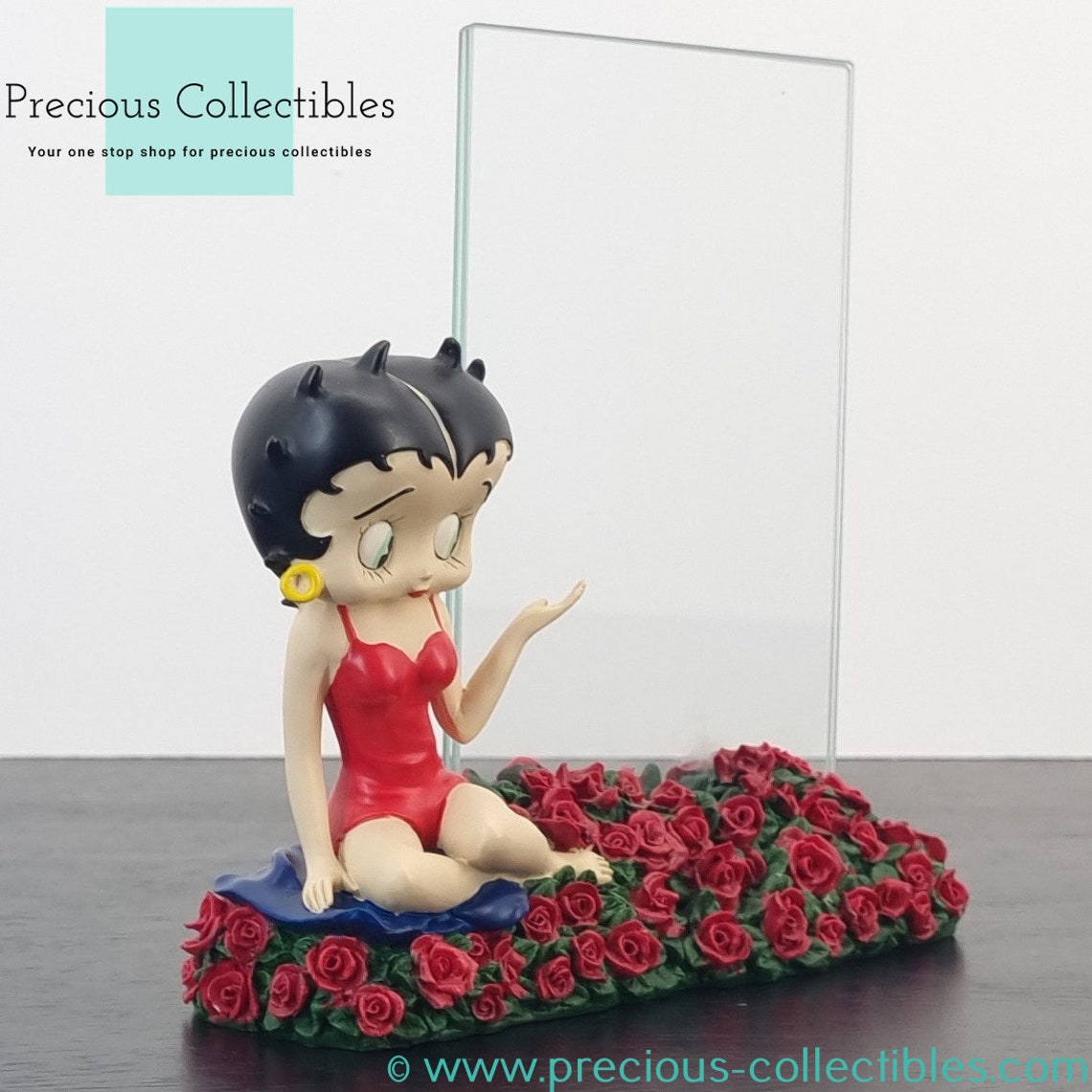 Extremely Rare Vintage Betty Boop on a Bed of Red Roses Collectible ...