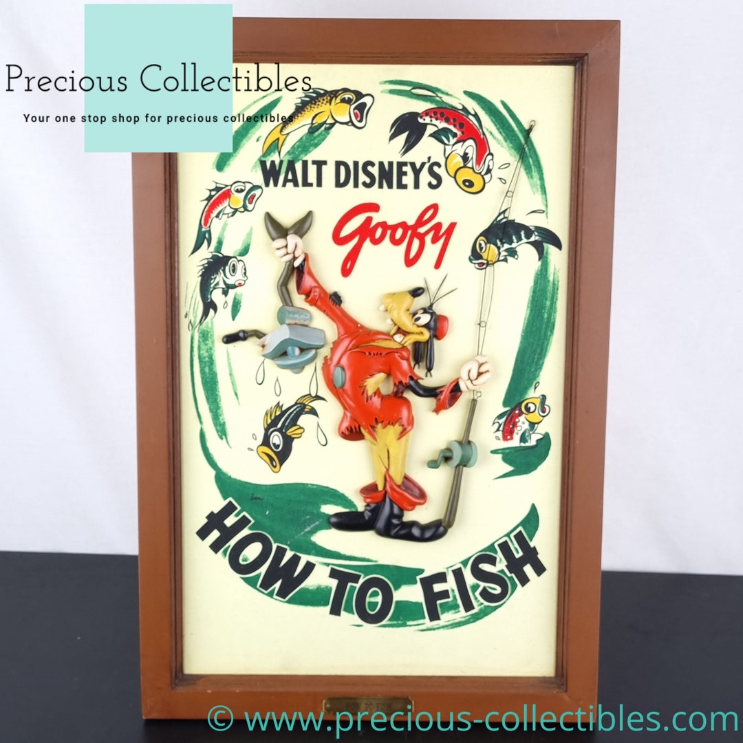 Rare! Vintage Goofy 3D Wall Art. Goofy in ''go Fish'' by Kazama. A Walt ...