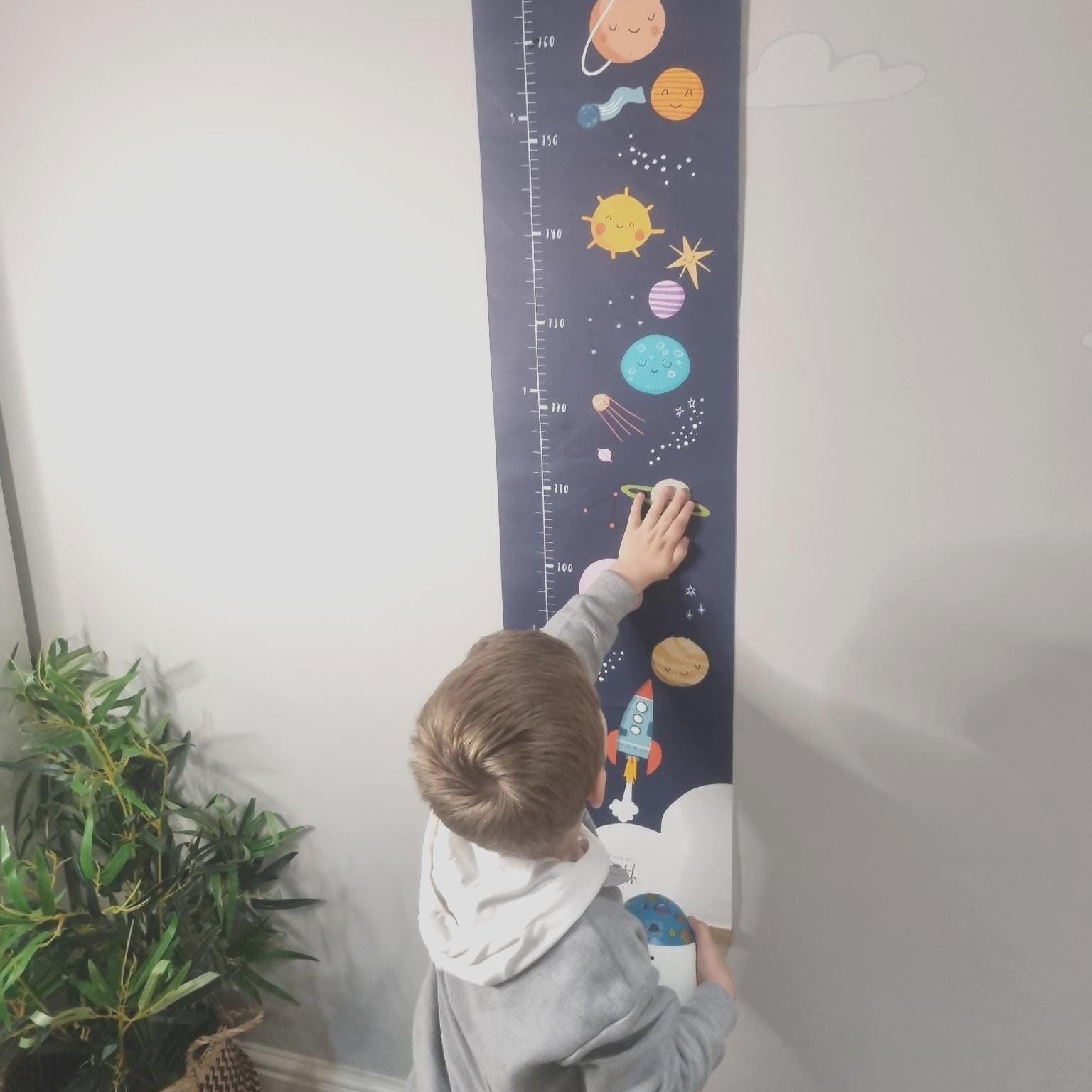 Space Height Chart for Kids – Canvas Growth Chart, Nursery Wall Ruler ...