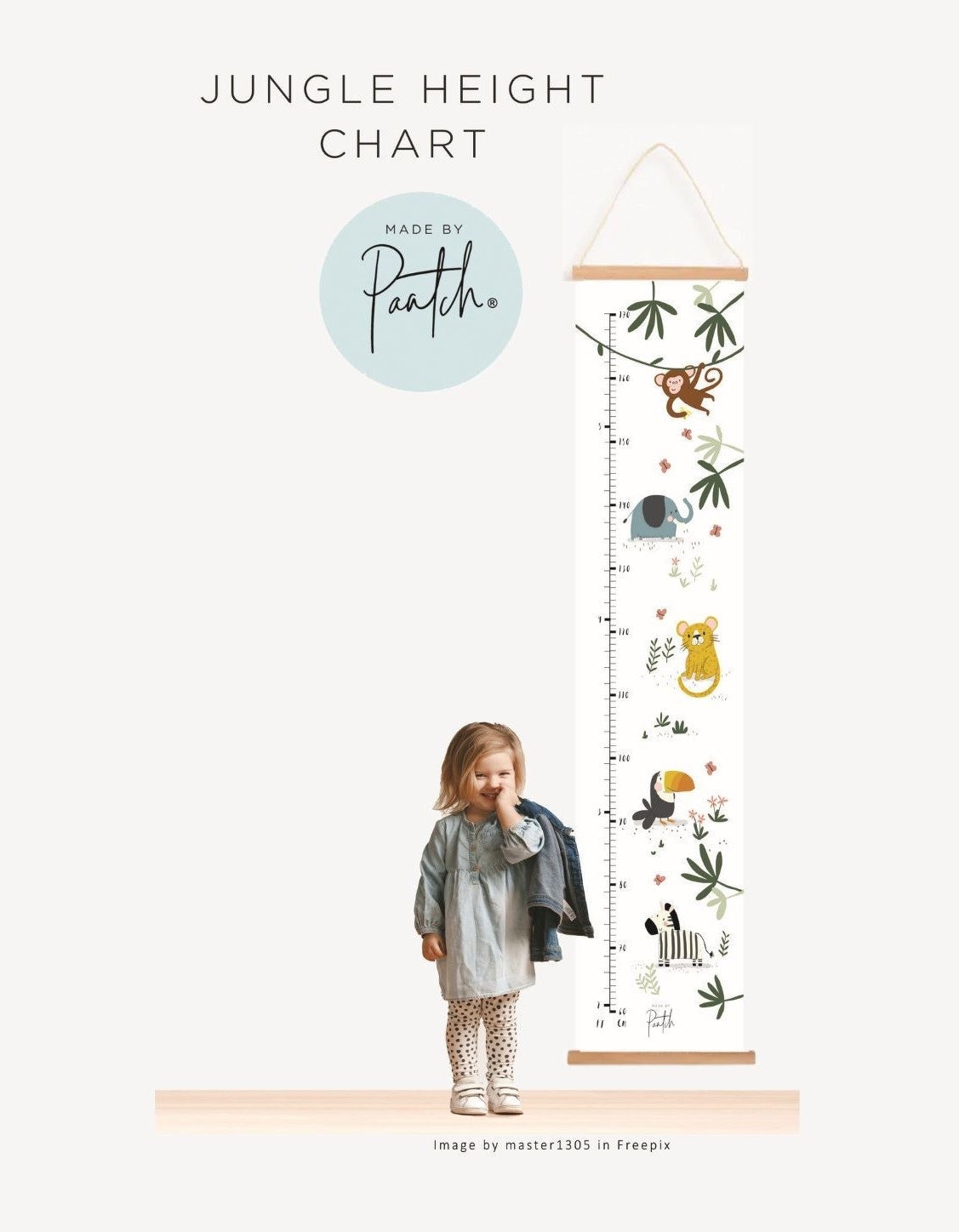 Safari Animal Height Chart Kids Growth Chart Jungle Nursery - Etsy