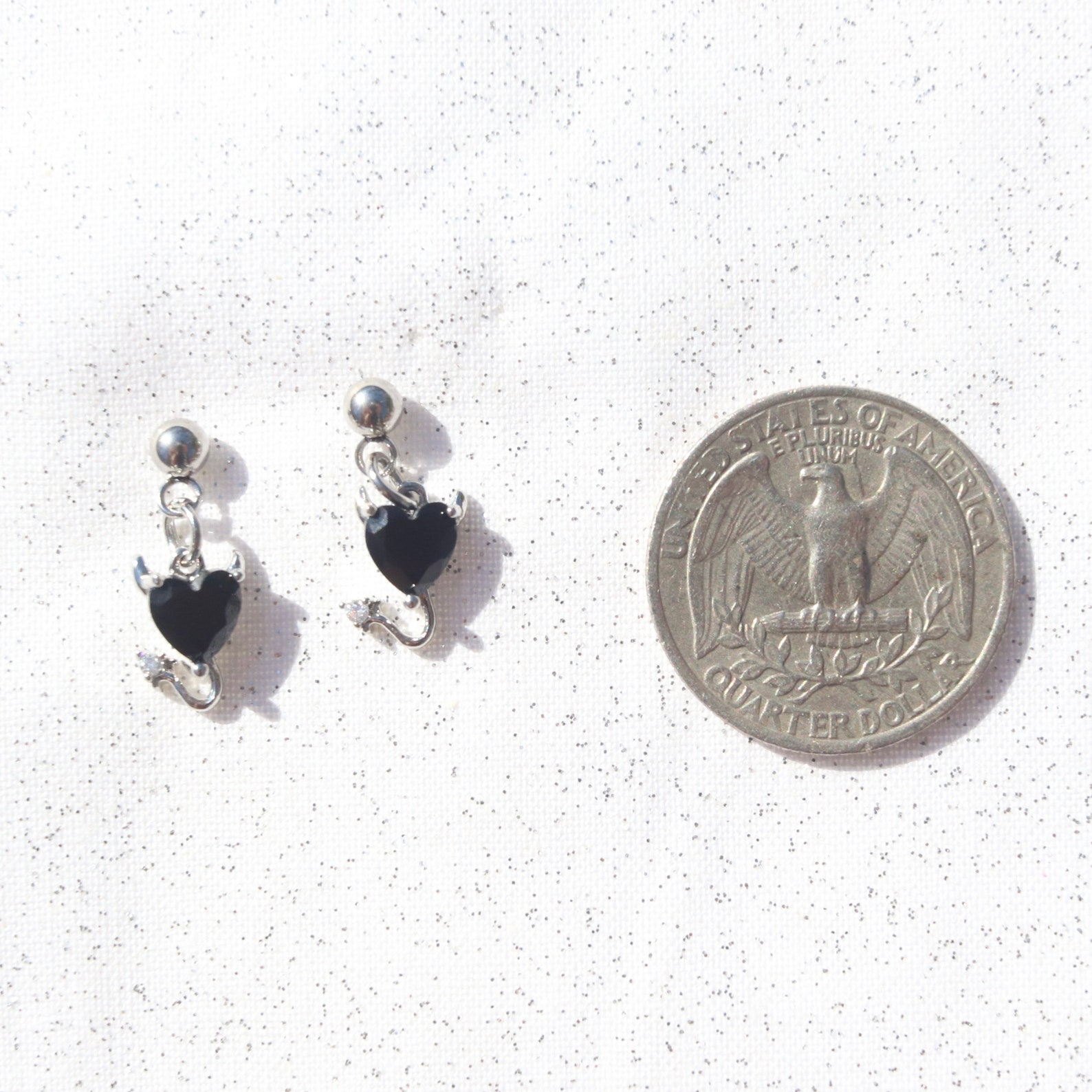 Black Devil Stud Earrings Layering Earrings Everyday Earring Layering ...