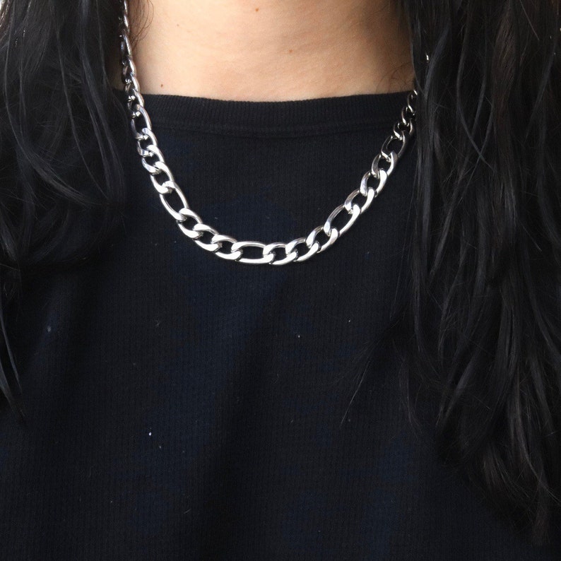 Thick Figaro Stainless Steel Thick Layering Chain Unique - Etsy