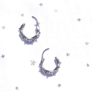 Crown of Thorn Hoop Earrings, Small Hoops, Body Jewelry, Gothic Jewelry ...