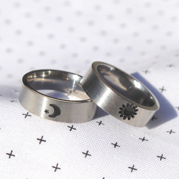 Matching Couple Heart Rings Anniversary Gifts Partners Husband | Etsy