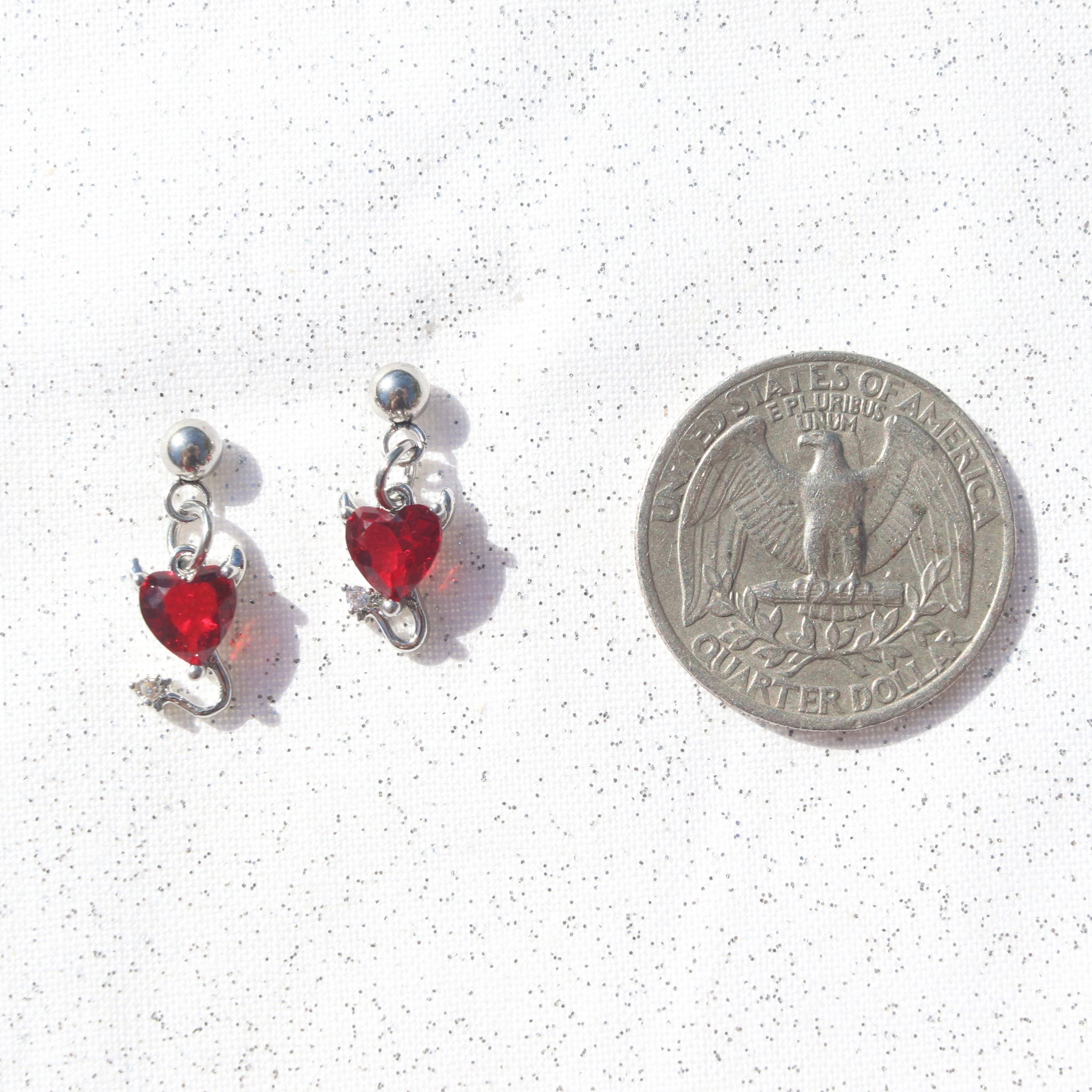 Red Devil Stud Earrings Layering Earrings Everyday Earring Layering ...