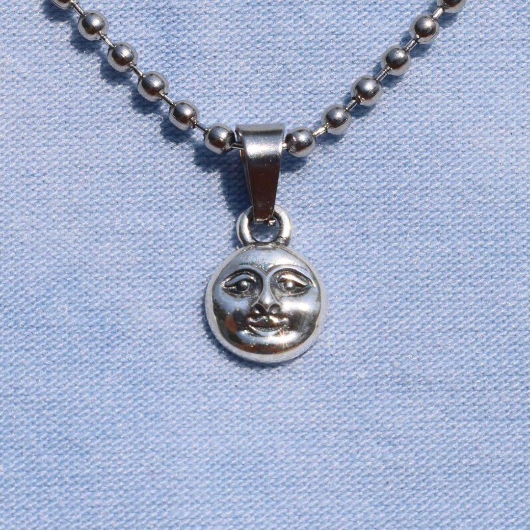 Blue Moon Stainless Steel Chain Sterling Silver Charms Unique Jewelry ...