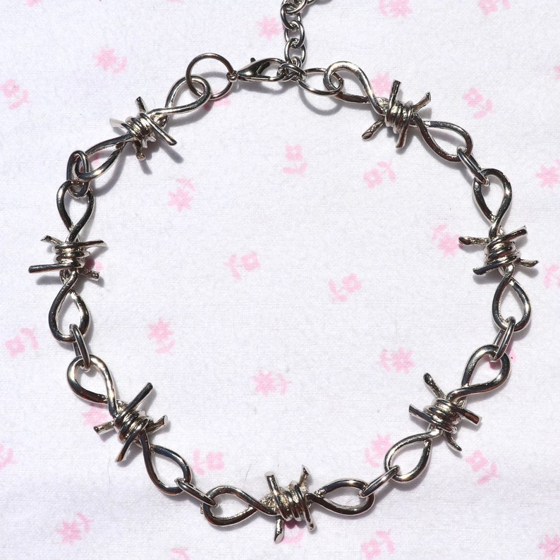 Barbed Wire Choker Chain Necklace Etsy