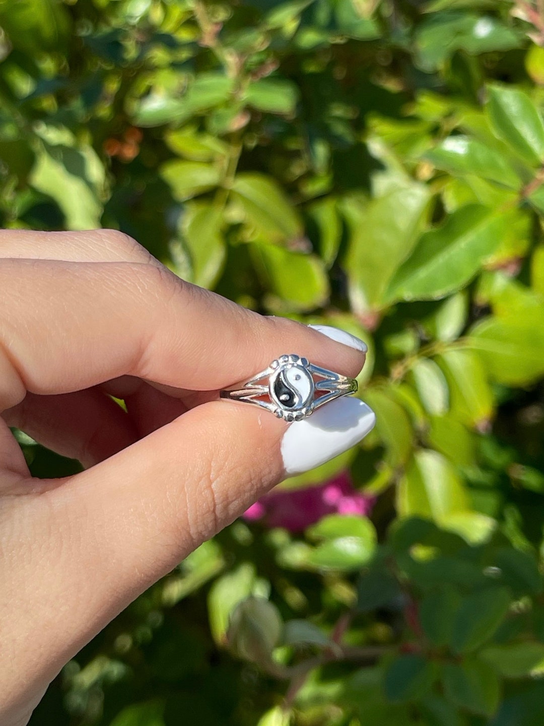 Duality Ring Yin Yang Ring Balance Black and White Jewelry Band ...