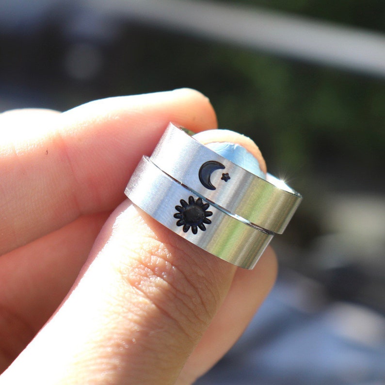 Matching Couple Heart Rings Anniversary Gifts Partners Husband - Etsy