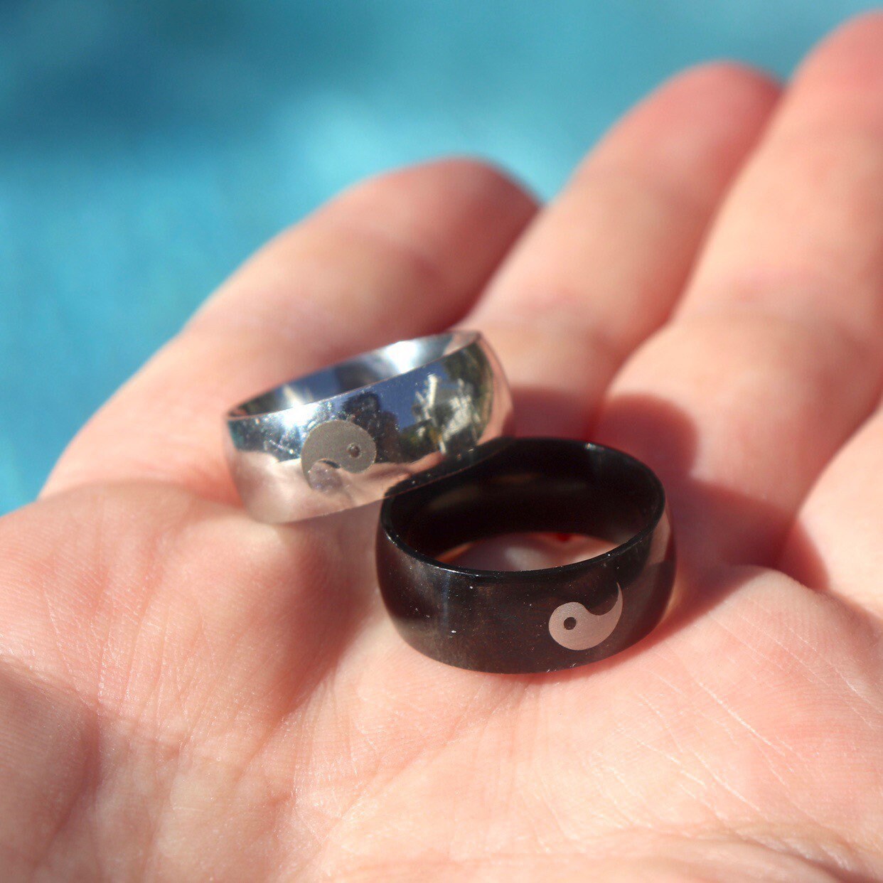Matching Yin Yang Rings Couple Rings Anniversary Unique for - Etsy UK