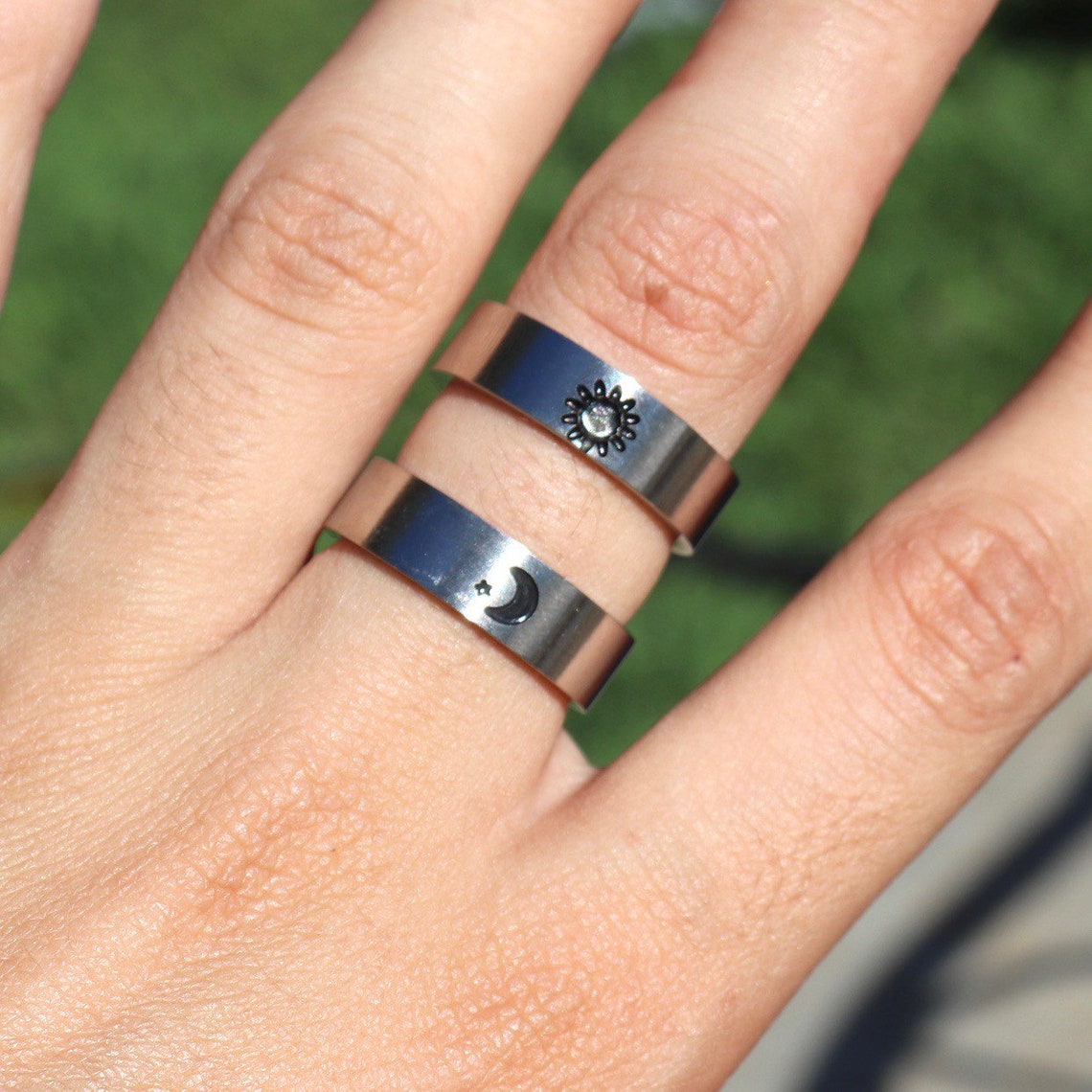 Matching Couple Heart Rings Anniversary Gifts Partners Husband | Etsy