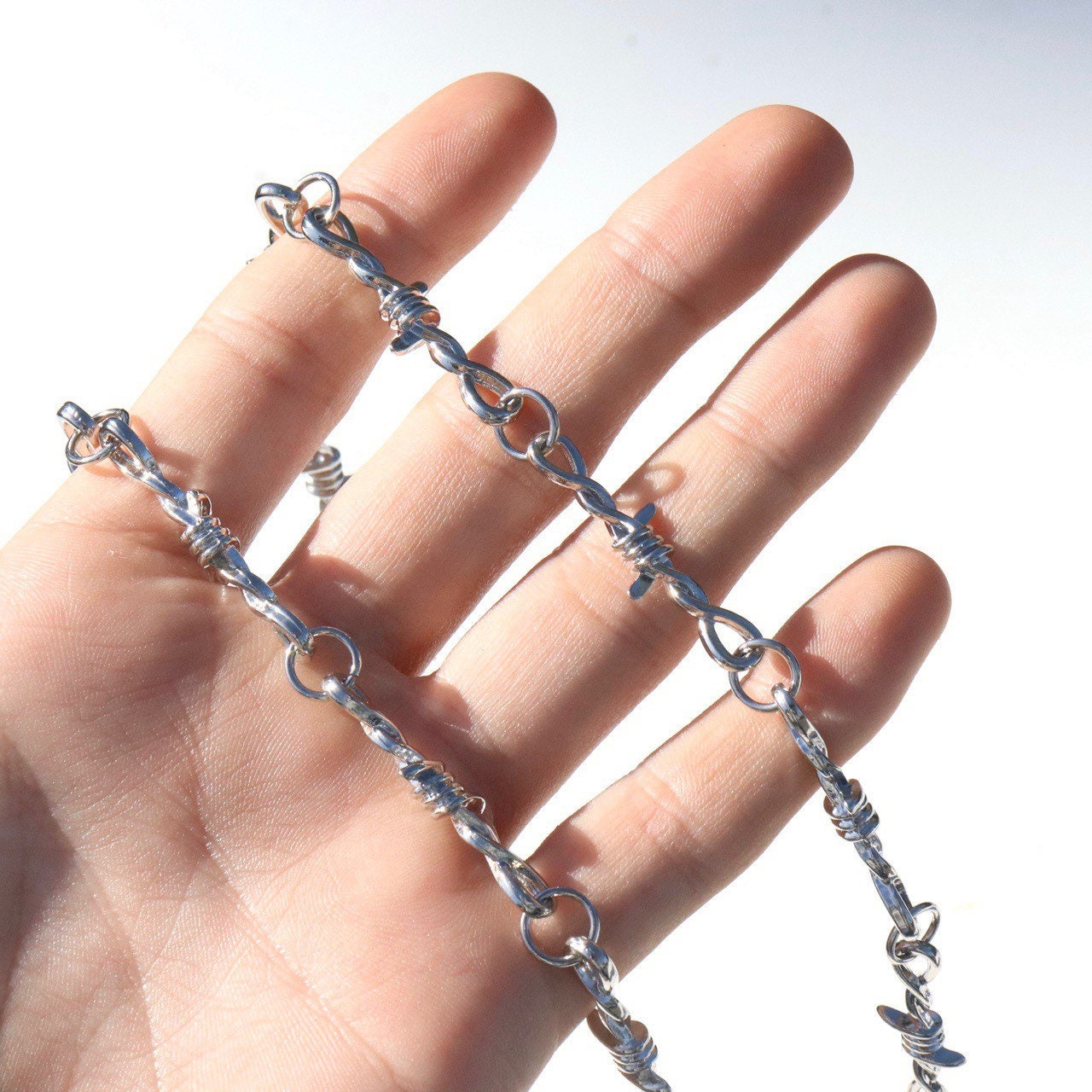 Thin Barbed Wire Chain Necklace Bob Wire Gothic Fence Chain - Etsy UK