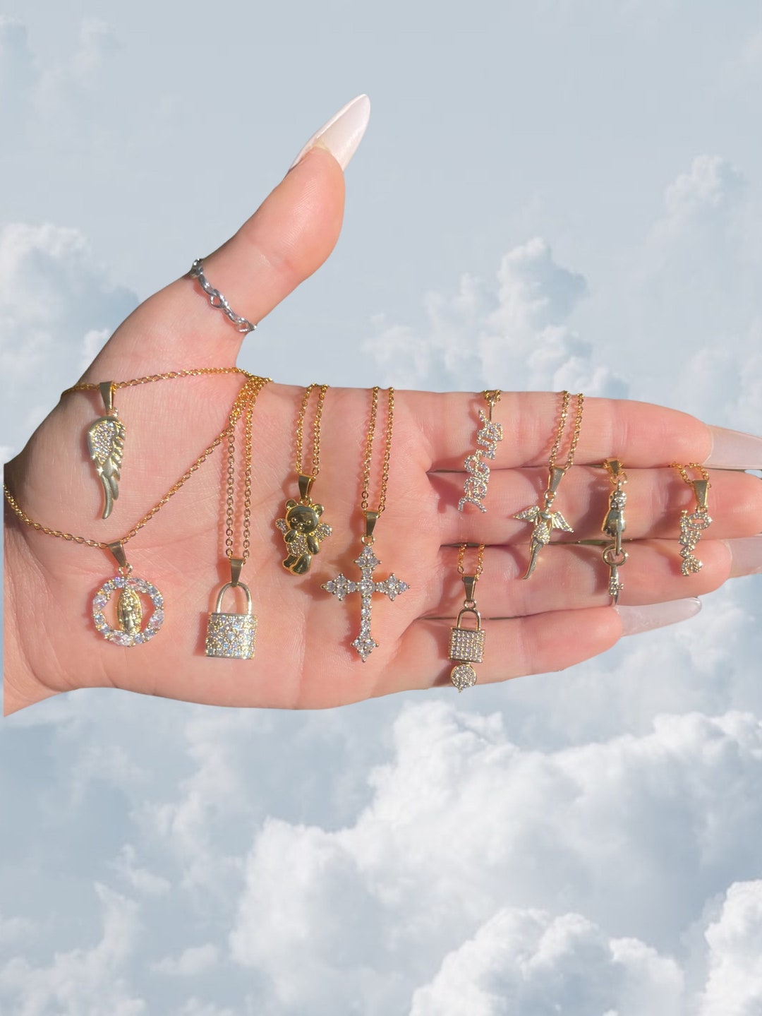 Gold Angel Chains Gold Body Jewelry Rhodium 18k Gold Plated Stainless ...