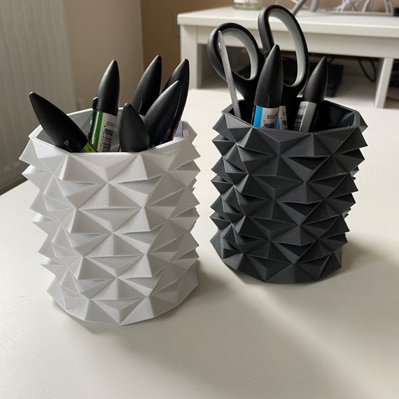 Modern 'delta' Pen Pot Minimalist Desk Tidy Office - Etsy