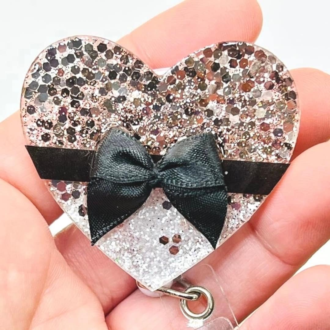 Badge Reel, Cute Glitter Retractable ID Badge Holder, Fun Badge Buddy ...