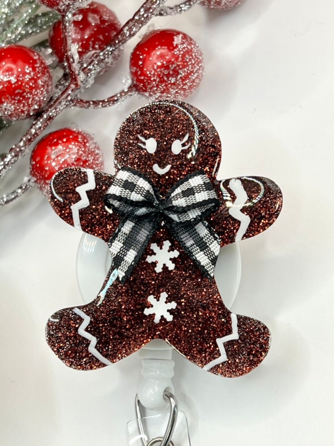 Gingerbread Man Retractable Nurse Badge Reel, Cute Resin ID Name Holder ...