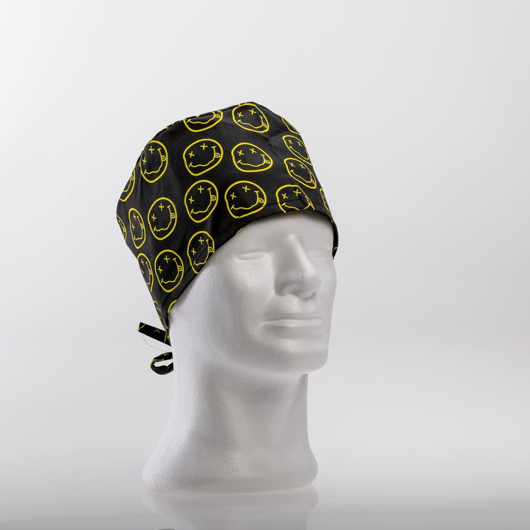 Surgical Cap Black Smiles Fantasy & Pattern - Etsy