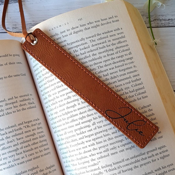 Leather Bookmark - Etsy