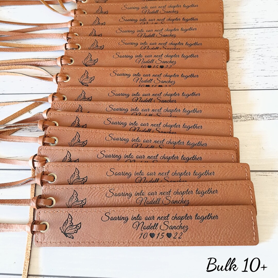 BULK Bookmark Your Logo Here Custom Favor Wedding Favour Leatherette ...