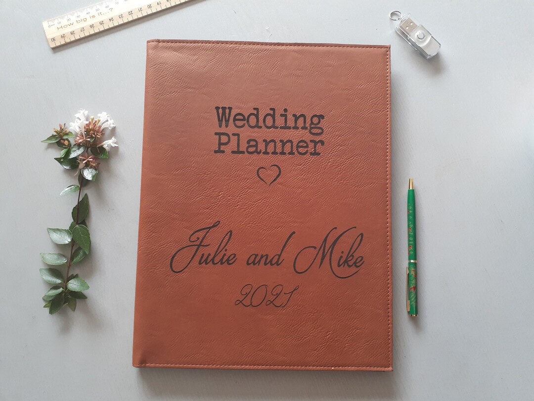 Notepad Personalised Wedding Planner Leatherette Notebook Portfolio - Etsy